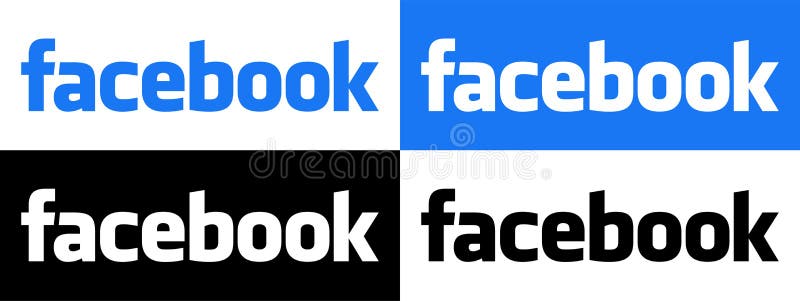 Facebook Text Logo - Vector - Black Silhouette Font - Isolated ...