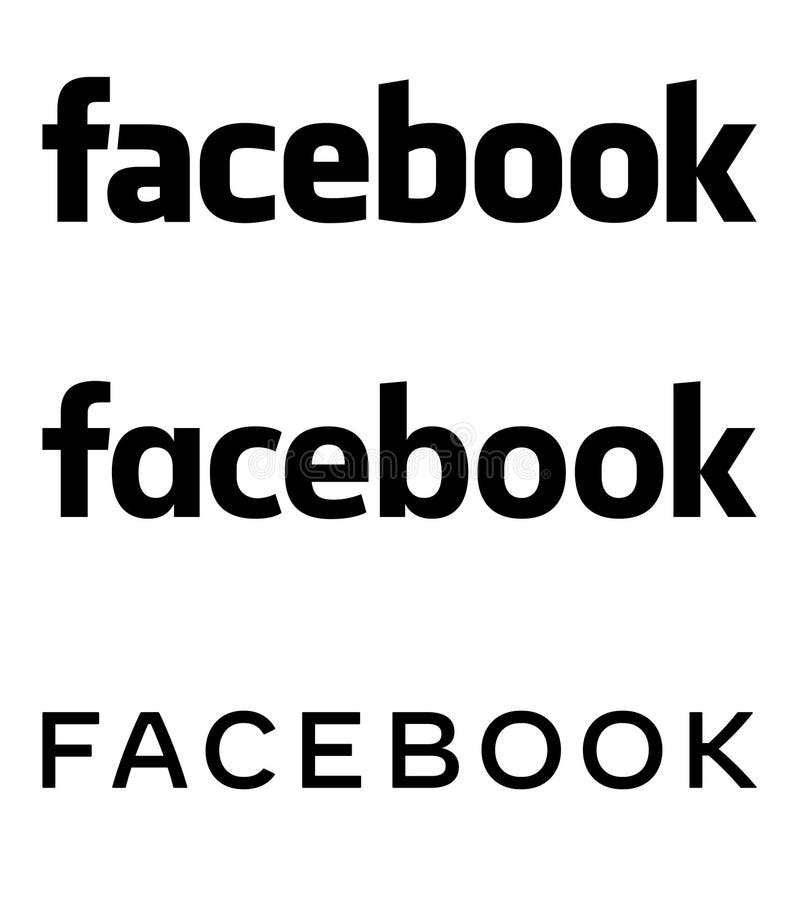 Facebook Text Logo - Vector Set Collection - Black Silhouette Font ...