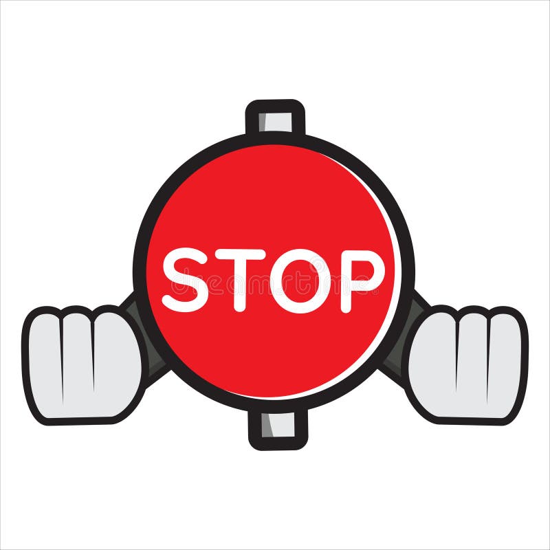 Mascot Stop Sign Vector Illustration with Design Eps 10 Stock Vector ...