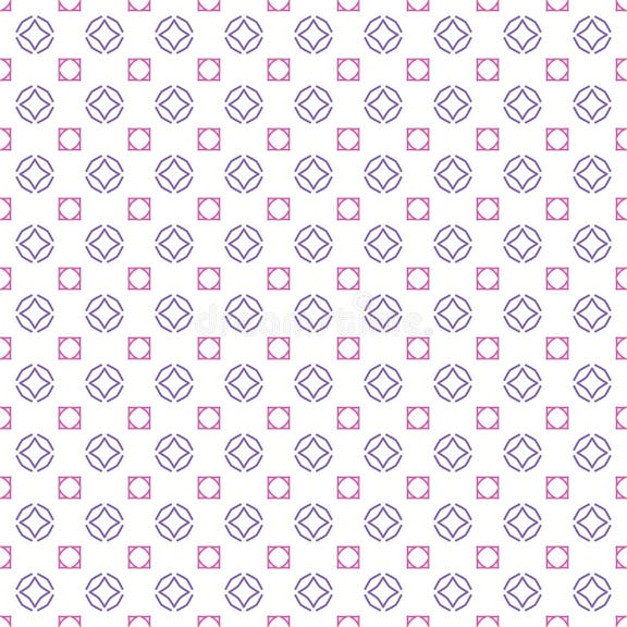 Outlined Pink Diamond Star Squares Vector Seamless Pattern. Colors ...