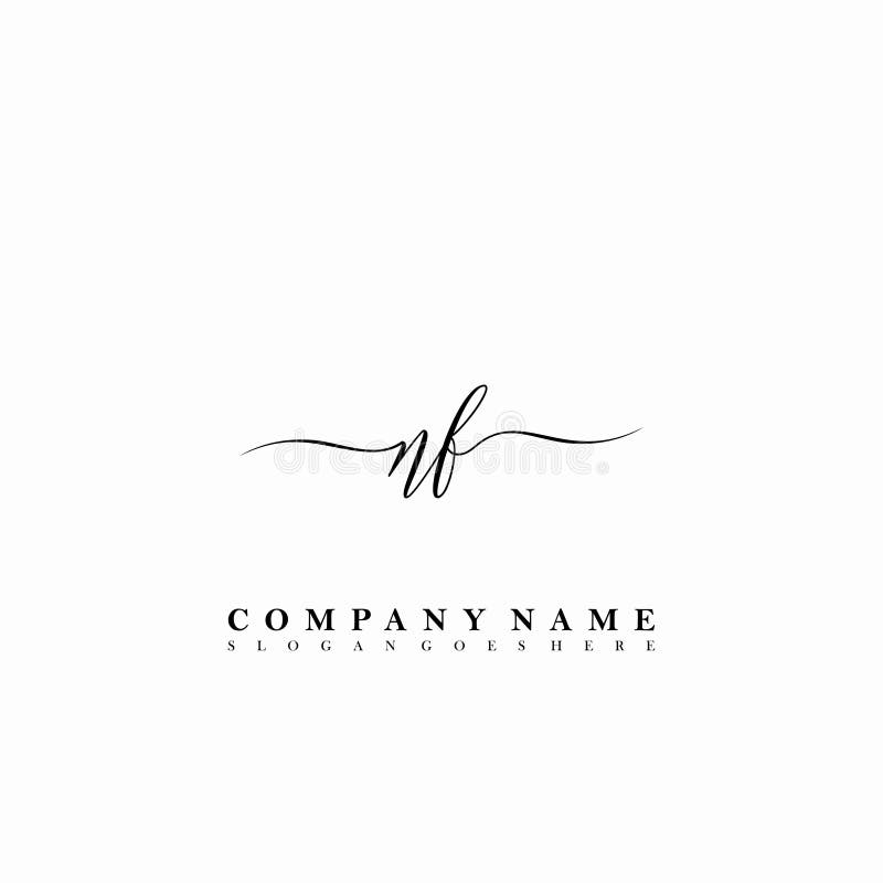 Initial Letter NF Beauty Handwriting Logo Vector Stock Vector ...
