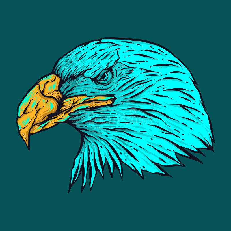 Dark Eagle Head with Orange Beak Stock Vector - Illustration of ...