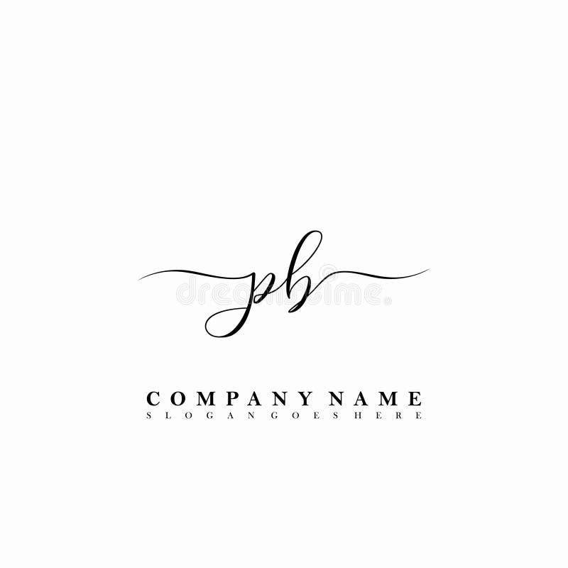 Initial Letter PB Beauty Handwriting Logo Vector Stock Vector ...