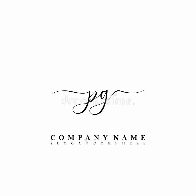 Initial Letter PG Beauty Handwriting Logo Vector Stock Vector ...