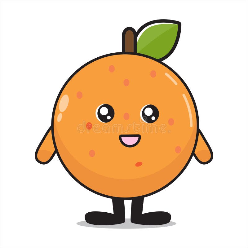 Cute orange mascot vector stock vector. Illustration of garden - 204979296
