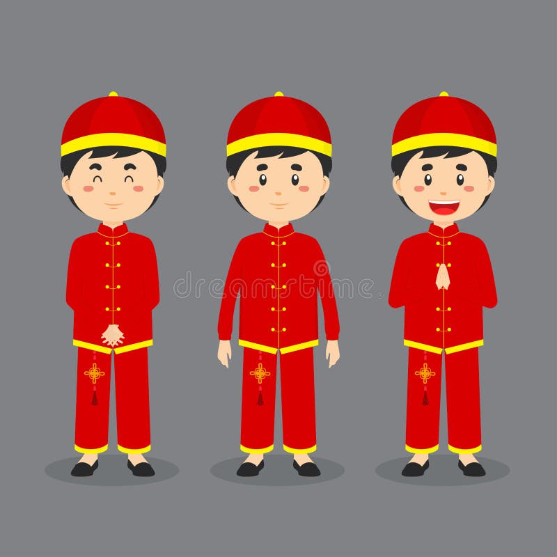 Chinese Character with Various Expression Stock Vector - Illustration ...