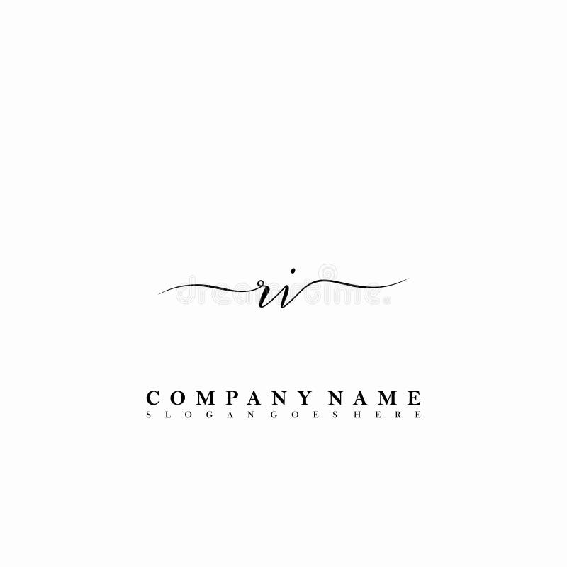 Initial Letter RI Beauty Handwriting Logo Vector Stock Vector ...