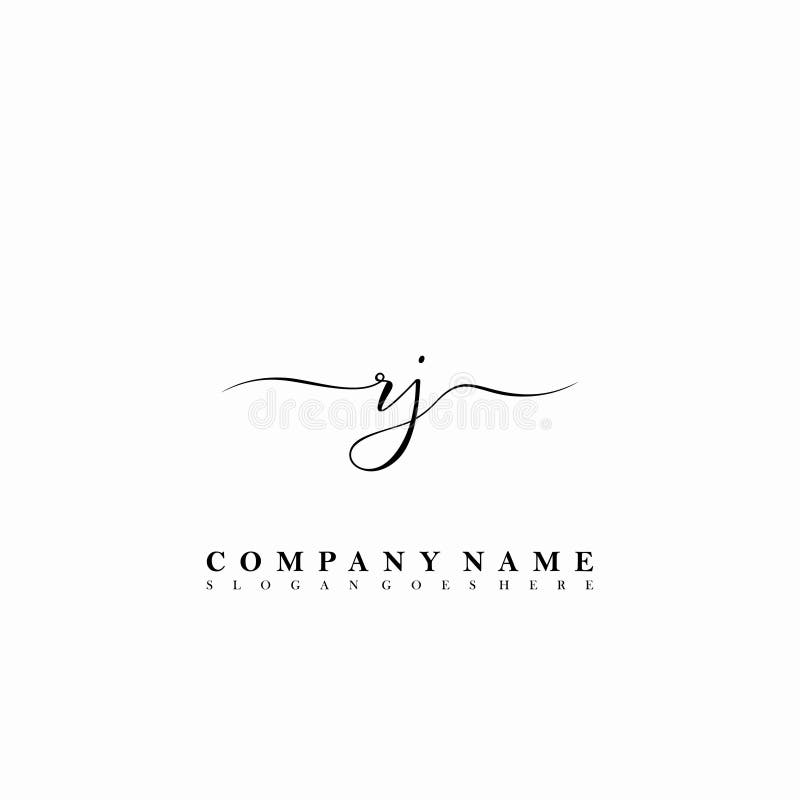 Initial Letter RJ Beauty Handwriting Logo Vector Stock Vector ...