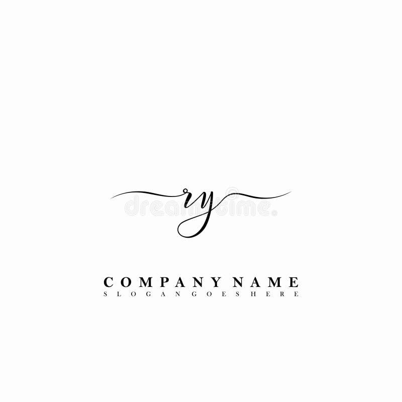 Initial Letter RY Beauty Handwriting Logo Vector Stock Vector ...