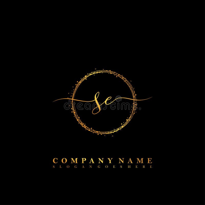Initial Letter SE Beauty Handwriting Logo Vector Stock Vector ...