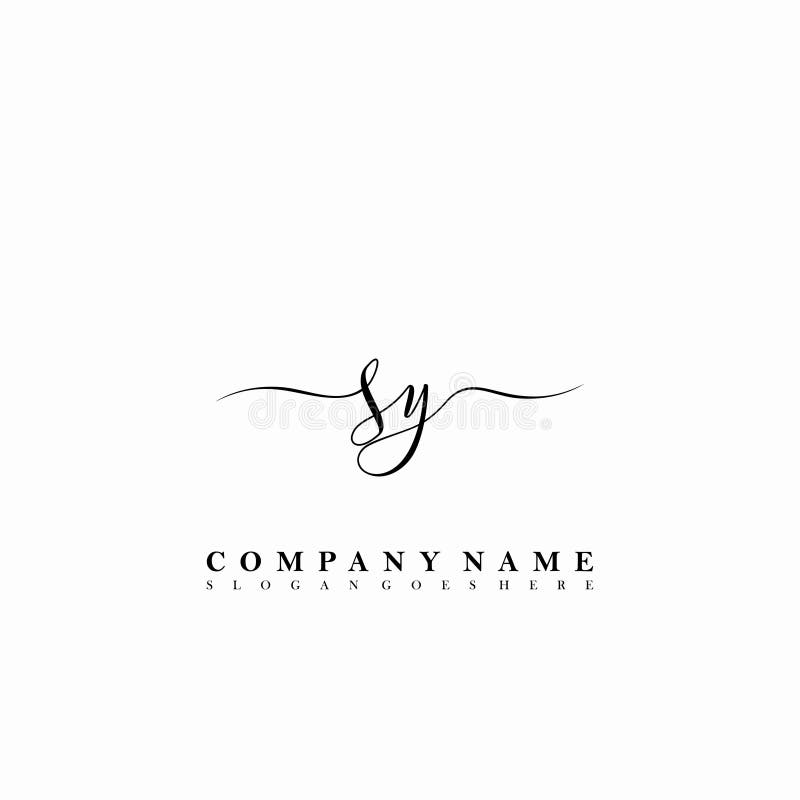 Initial Letter SY Beauty Handwriting Logo Vector Stock Vector ...