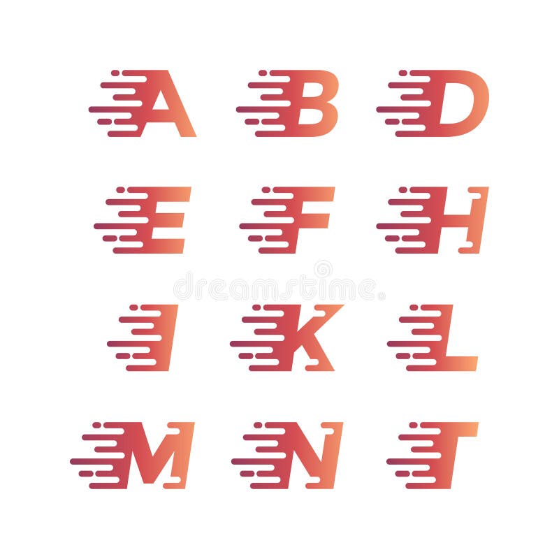 Set of Abstract Initial Letter Fast Logo Design Template Stock Vector ...