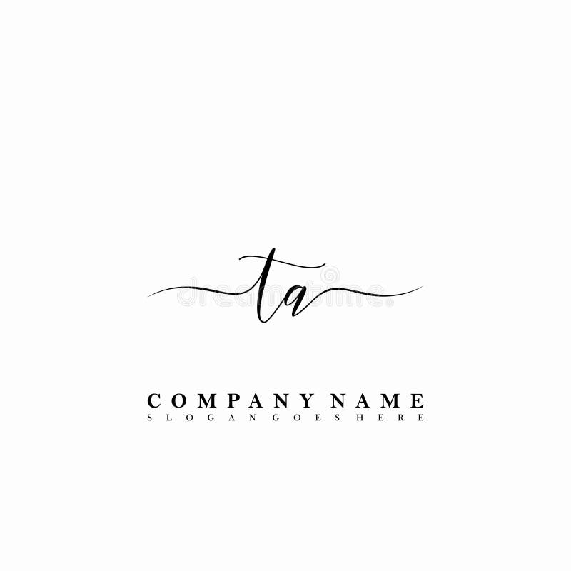 Initial Letter TA Beauty Handwriting Logo Vector Stock Vector ...