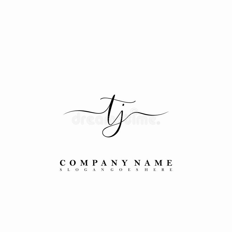 Initial Letter TJ Beauty Handwriting Logo Vector Stock Vector ...