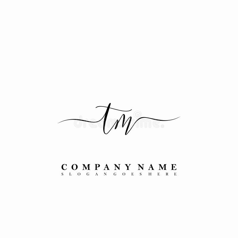 Initial Letter TM Beauty Handwriting Logo Vector Stock Vector ...