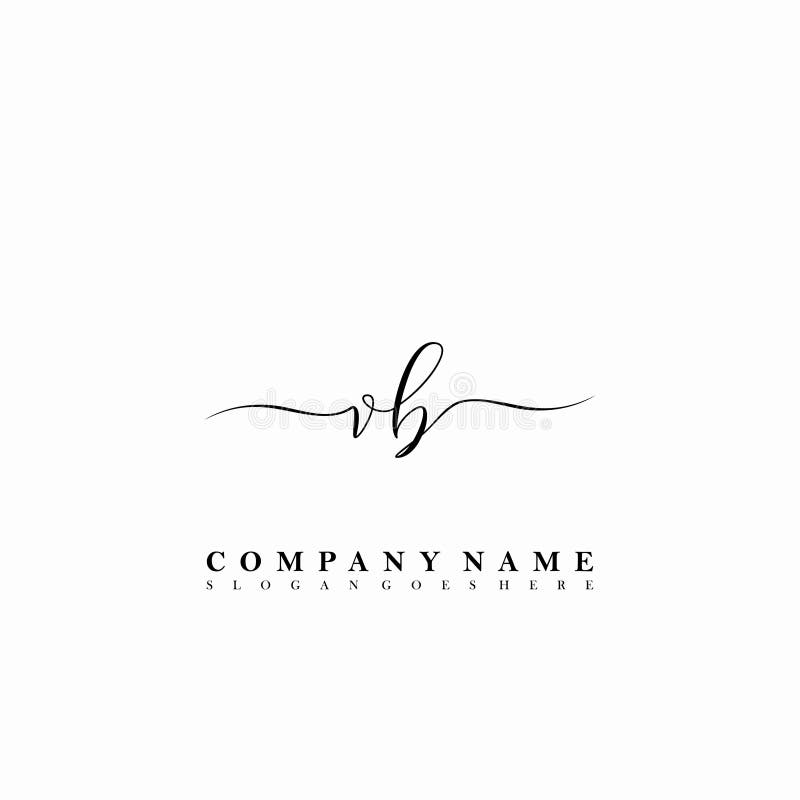 Initial Letter VB Beauty Handwriting Logo Vector Stock Vector ...