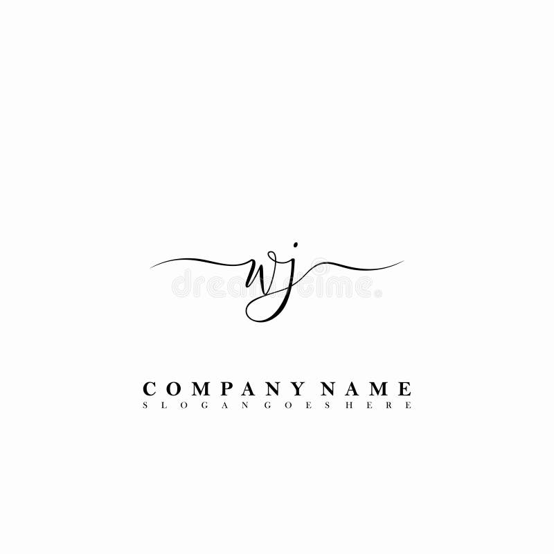 Initial Letter WJ Beauty Handwriting Logo Vector Stock Vector ...