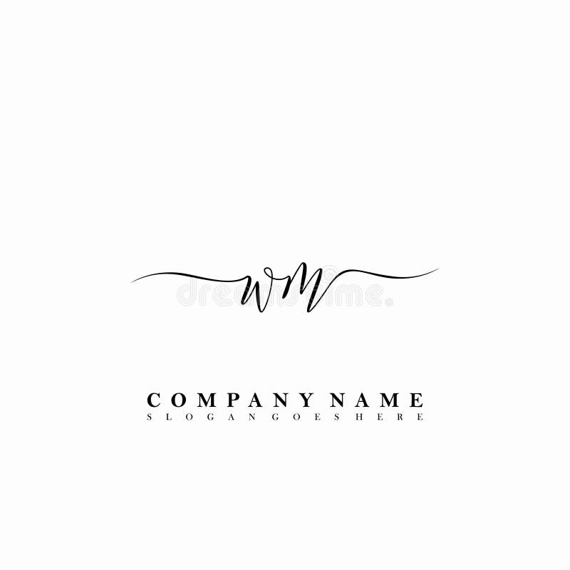 Initial Letter WM Beauty Handwriting Logo Vector Stock Vector ...