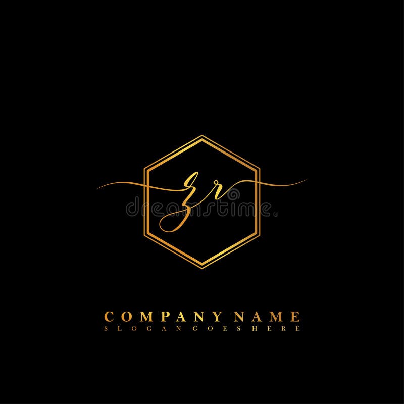 Initial Letter ZR Beauty Handwriting Logo Vector Stock Vector ...