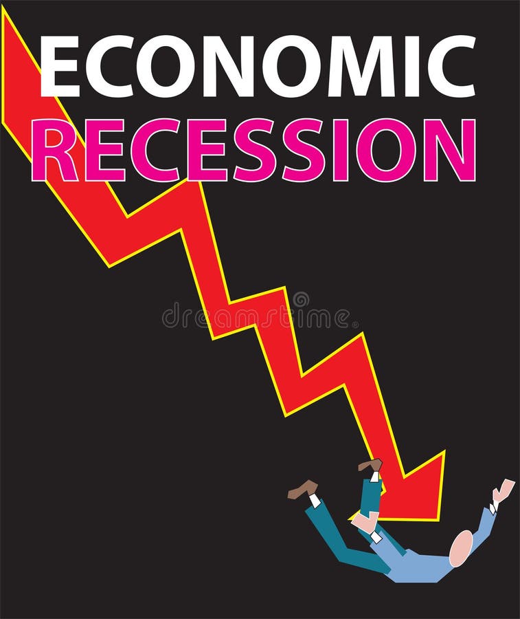 The Global Economic Recession Sign and Icon Stock Vector - Illustration ...