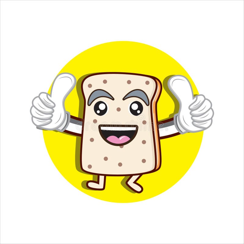Mascot bread thumbs up stock vector. Illustration of clipart - 205314276