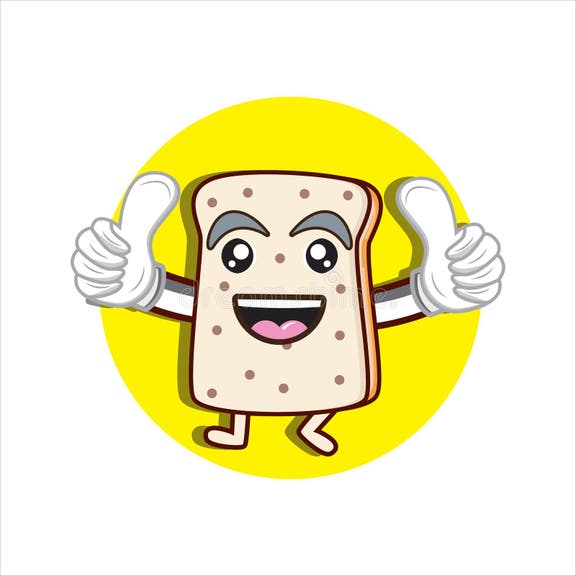 Mascot bread thumbs up stock vector. Illustration of clipart - 205314276