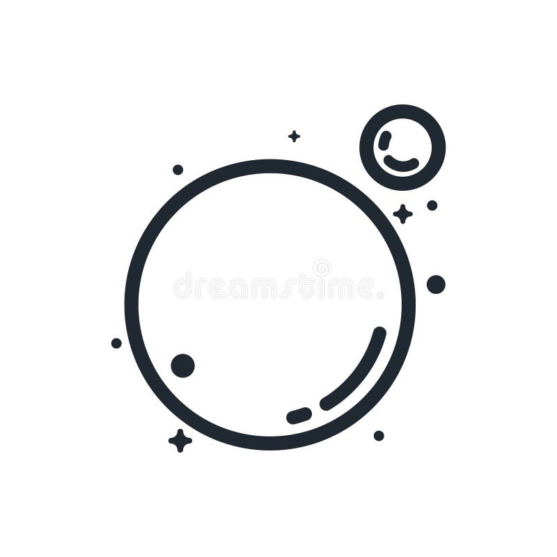 Planet and Moon. Space Science Astronomy Icon Symbol Stock Vector ...