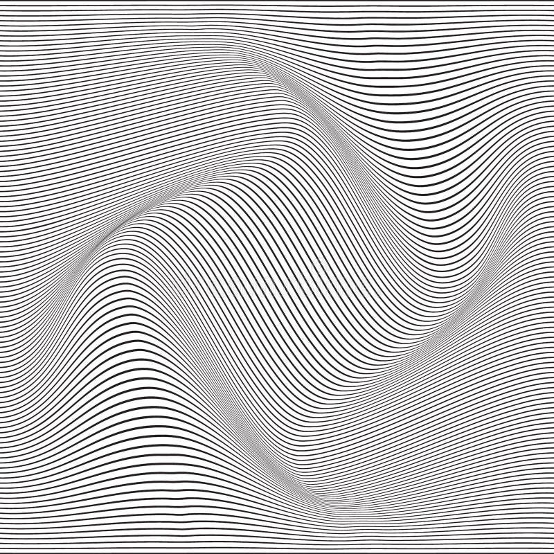 Warping Black Stripes Over White Create Crumpled Surface Stock Vector ...