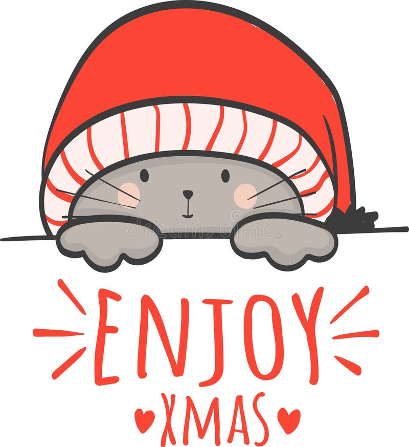 Enjoy Xmas, Christmas Card stock illustration. Illustration of december ...