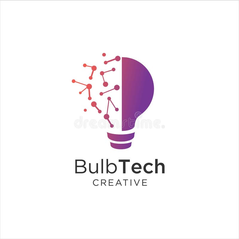 Modern Tech Bulb Logo Designs Concept, Pixel Technology Bulb Idea Logo ...
