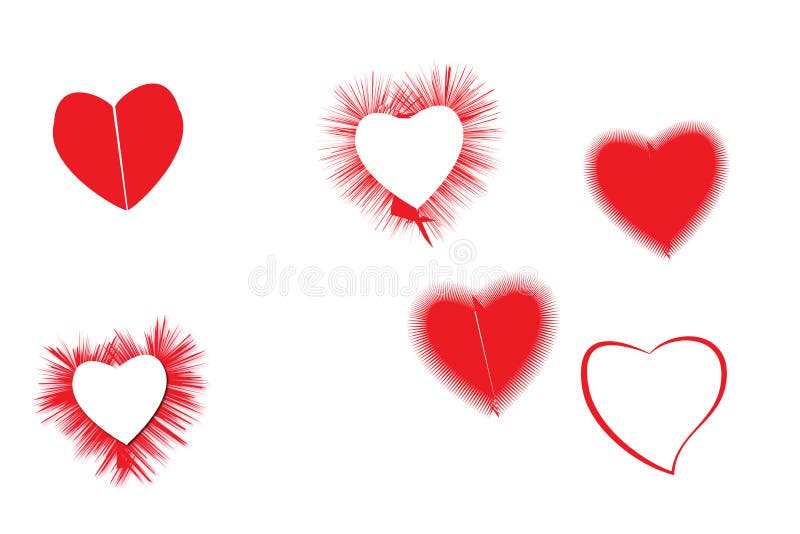 Abstract Heart Shape Outline. Vector Illustration. Red Heart Icon in ... Abstract Heart Shape Outline. Vector Illustration. Red Heart Icon in ...
