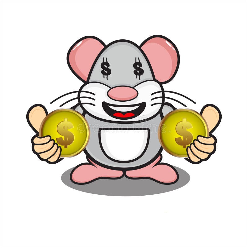 Lucky Mouse Mascot with Dollar Eye Stock Vector - Illustration of ...
