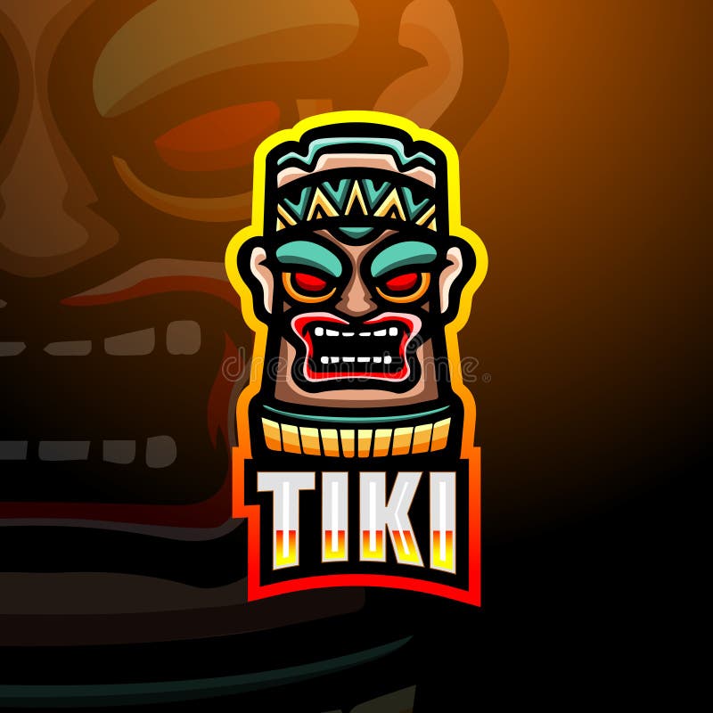Tiki Mask Mascot Esport Logo Design Stock Vector - Illustration of ...