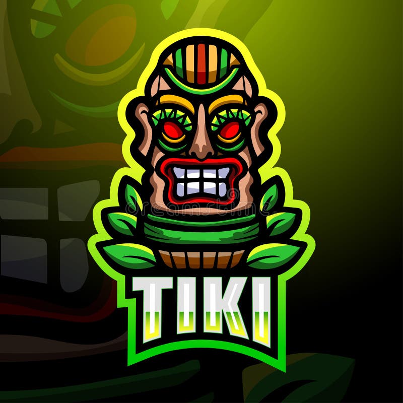 Tiki Mask Mascot Esport Logo Design Stock Vector - Illustration of ...