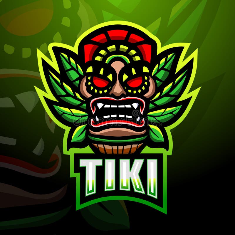 Tiki Mask Mascot Esport Logo Design Stock Vector - Illustration of head ...