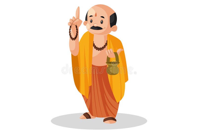 Vector Graphic Illustration of Indian Pandit Stock Vector ...