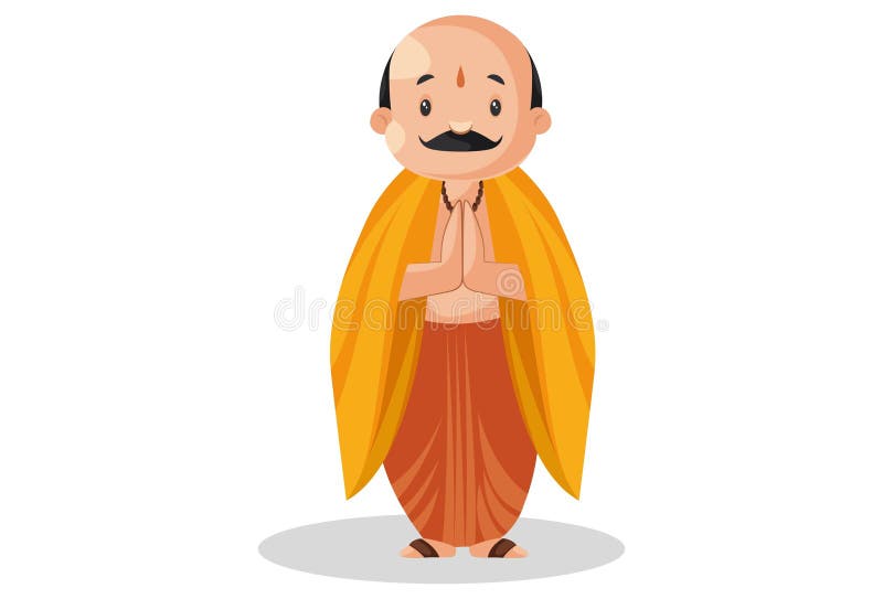 Vector Graphic Illustration of Indian Pandit Stock Vector ...
