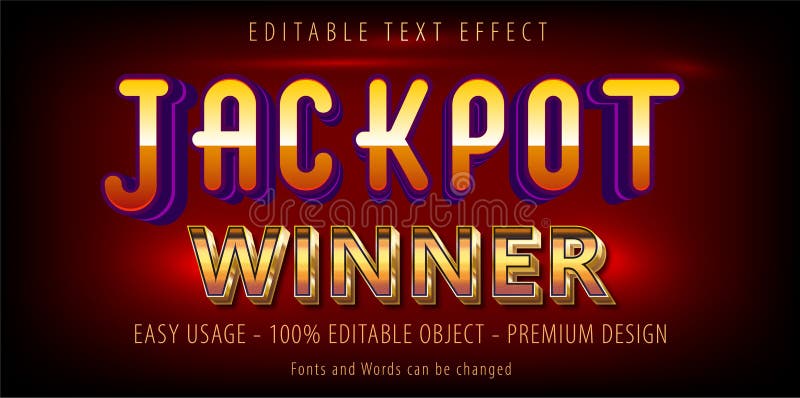 Editable Text Effect - Jackpot Prize Style. Stock Illustration ...
