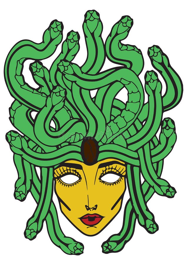 Medusa Head Tattoo. Set of Labels and Elements. Vector Set Illustration ...