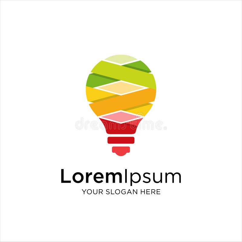 Bulb Logo Design Colorful. Creative Light Bulb Logo Ideas Stock Vector ...