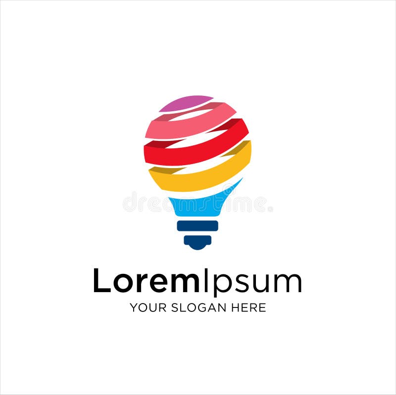 Bulb Logo Design Colorful. Creative Light Bulb Logo Ideas Stock Vector ...