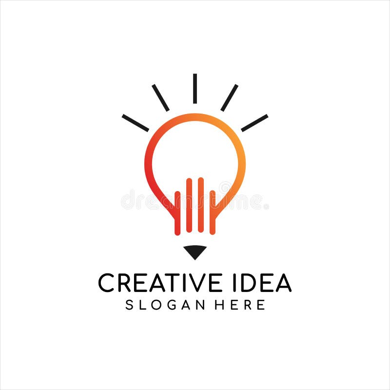 Logo Creativity for Design Template. Modern Lamp and Pencil Vector ...
