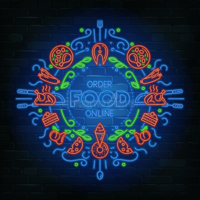 Neon Food Sign Brick Stock Illustrations – 6,131 Neon Food Sign Brick ...