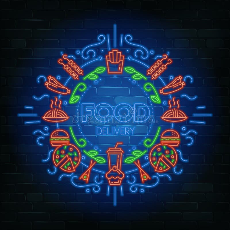 Neon Food Sign Brick Stock Illustrations – 6,131 Neon Food Sign Brick ...