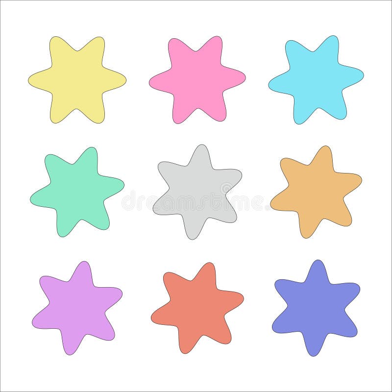 Colorful Star Icons Flat Vector Stock Vector - Illustration of colorful ...