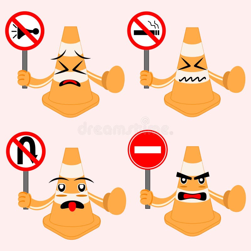 Illustration Cartoon Character of Restricted Area on the Street Stock ...