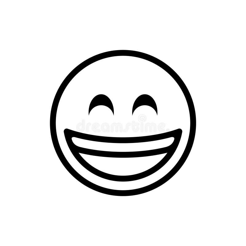 Yum face in outline icon stock illustration. Illustration of emoticon ...