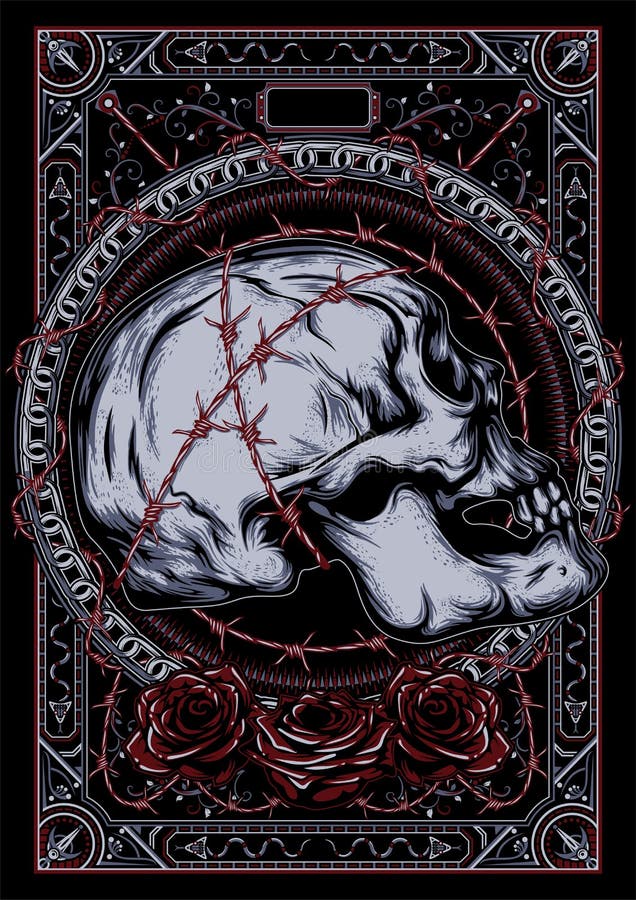 Skull Poster Design for T-shirt Design Stock Vector - Illustration of ...