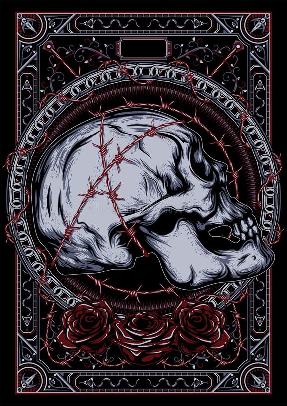 Skull Poster Design for T-shirt Design Stock Vector - Illustration of ...