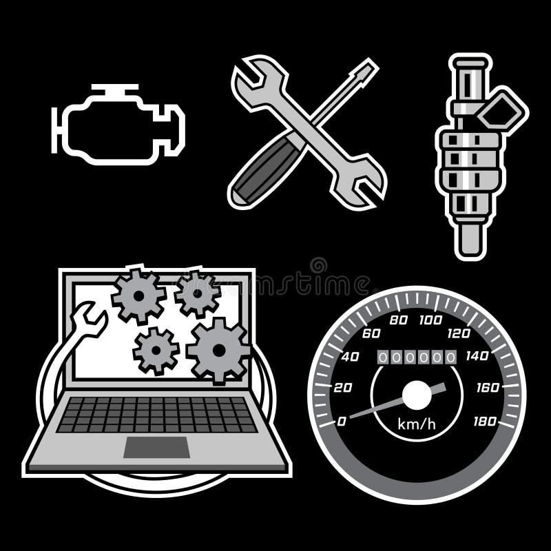 Icon Pack For Injection Motorbike Repair Shop Or Racing Team Stock ...